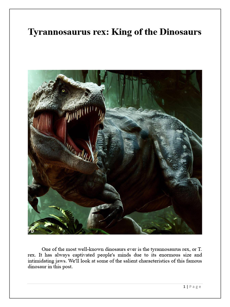 Tyrannosaurus | PDF | Tyrannosaurus | Dinosaurs