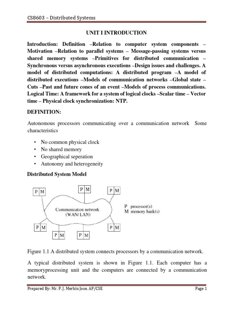 Unit I Introduction | PDF | Parallel Computing | Replication (Computing)