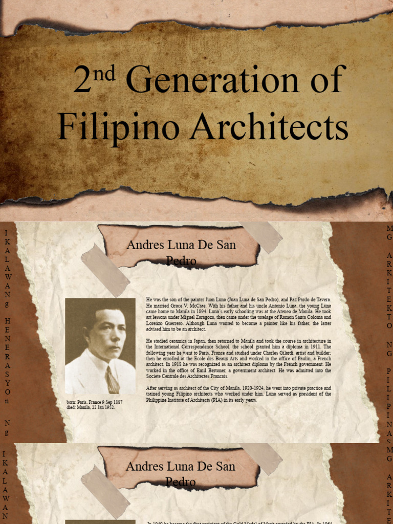 2nd Generation of Filipino Architects | PDF