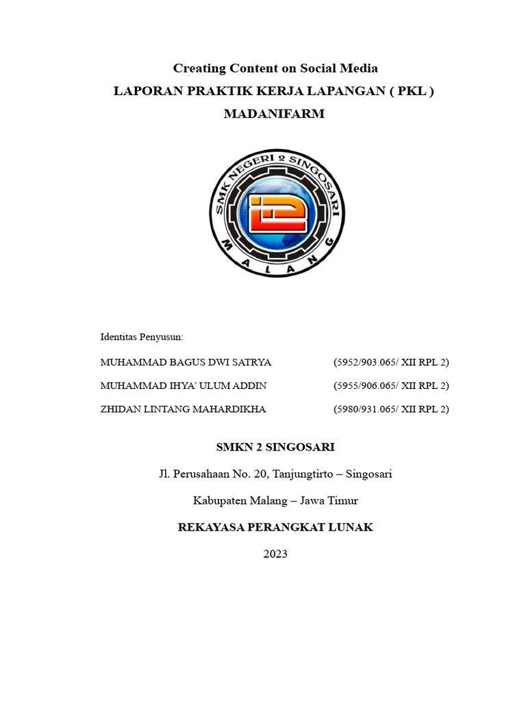 Laporan Akhir Prakerin Madanifarml Revisi 2 Bu Dian, Bismillah | PDF | Karier & Perkembangan ...