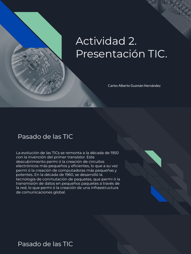 Actividad 2. Presentación TIC | PDF | Tecnología de información y comunicaciones | Internet