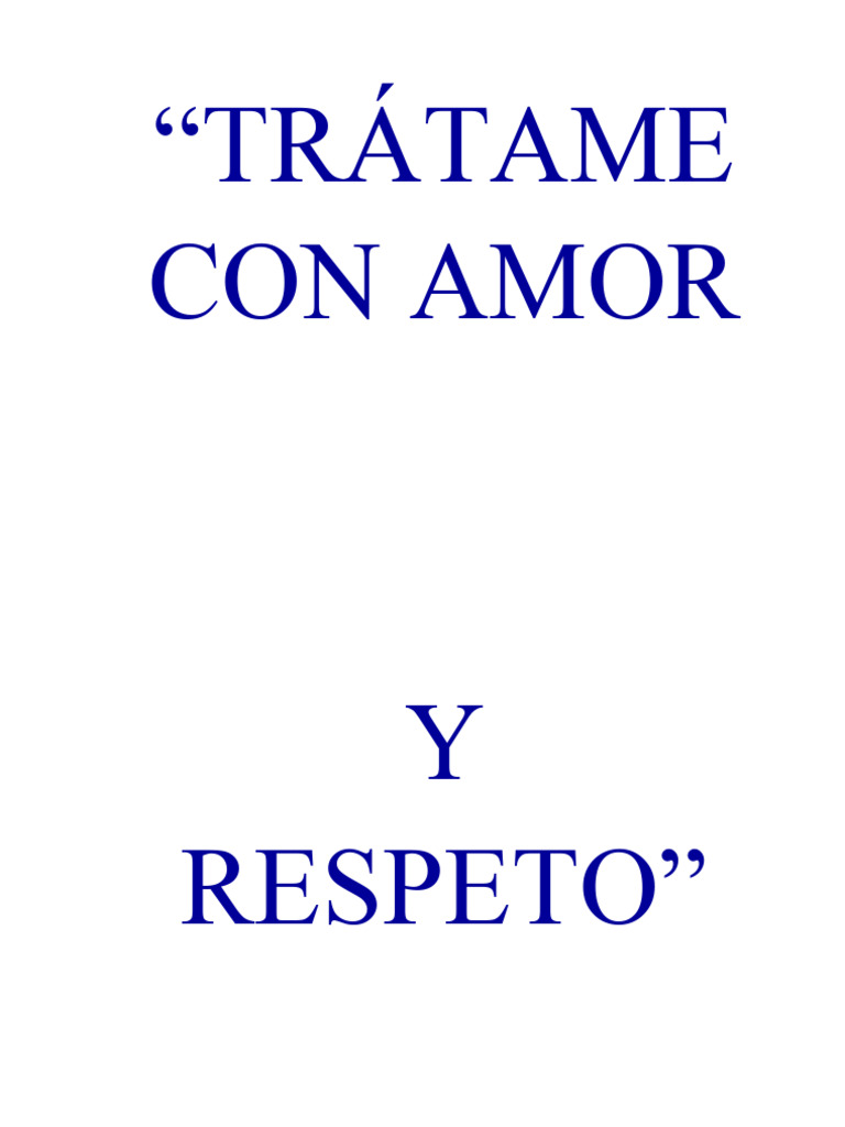 Trátame Con Amor | PDF