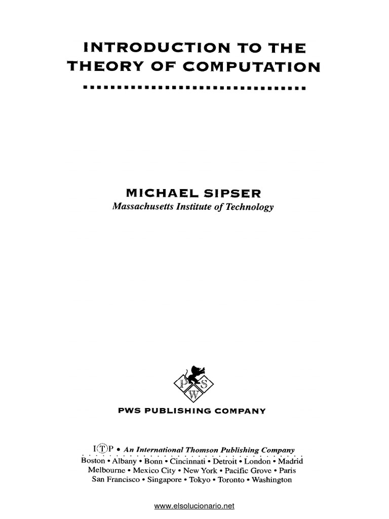 Sipser Theory Computation 1996 | PDF