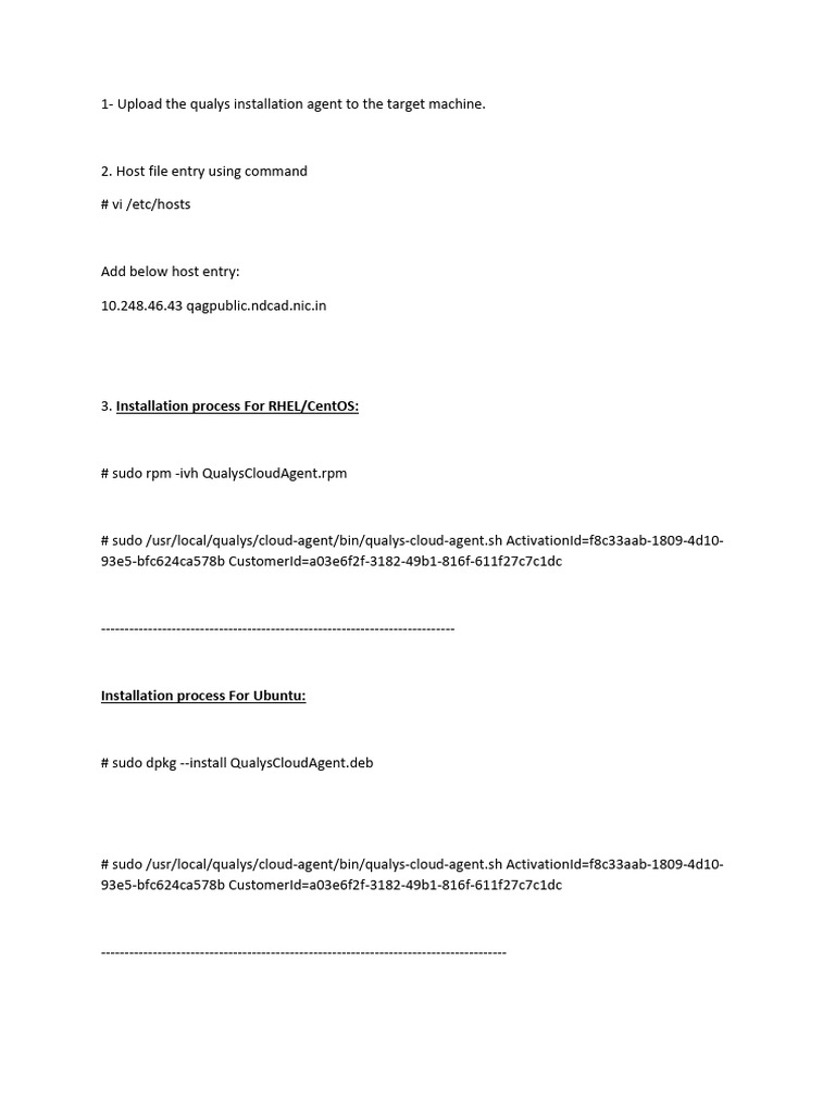 Qualys Agent Installation Guide for Linux | PDF