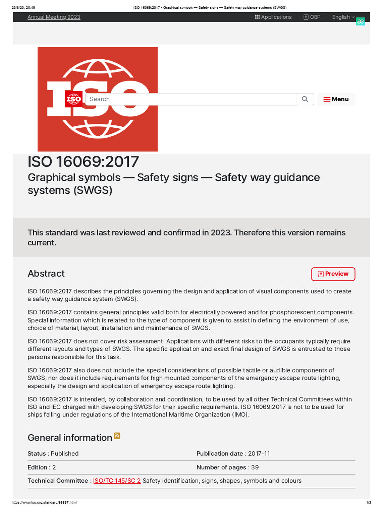 ISO 16069:2017 Safety Way Guidance Systems | PDF | International ...
