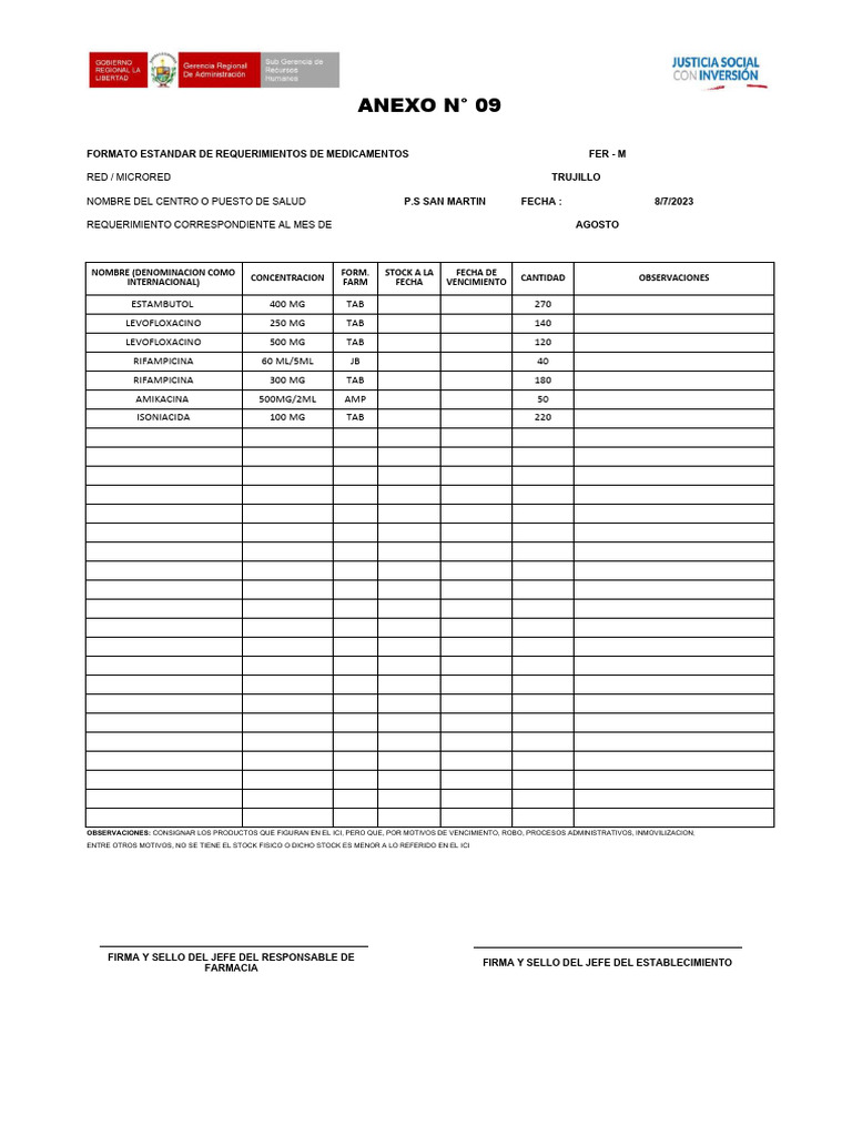 Anexo 9 Formato Fer-m | PDF