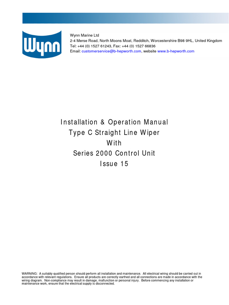 Type C 2000 Control Standard I15 1 | PDF | Electric Motor | Screw