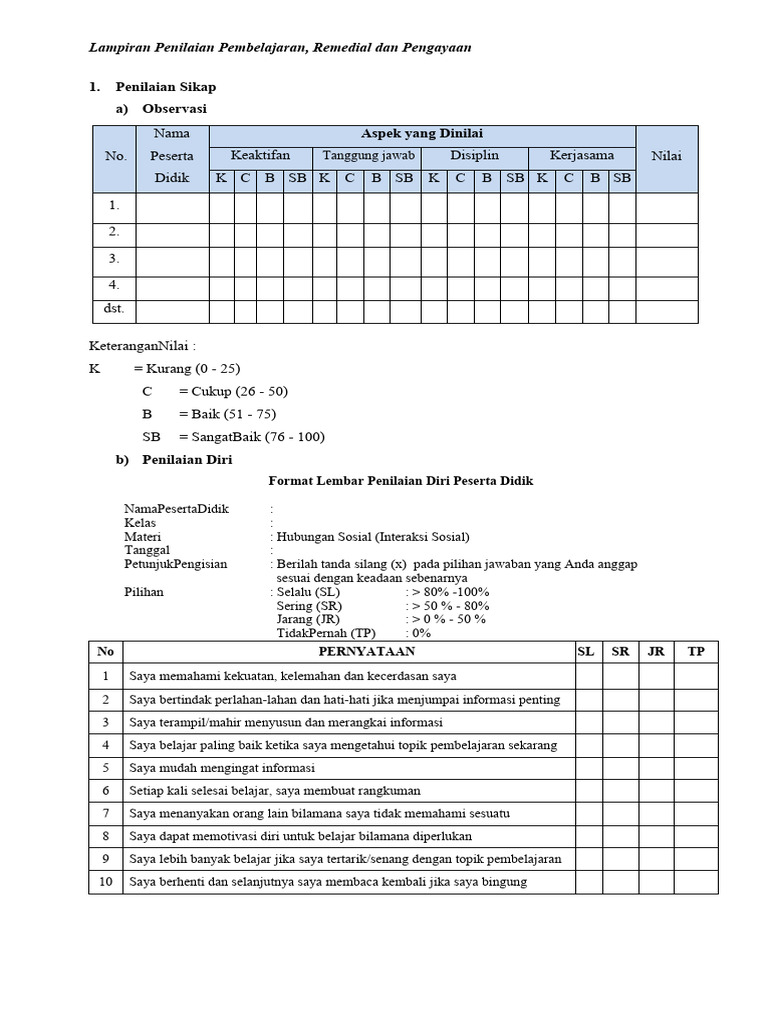 Fix Lampiran Penilaian | PDF