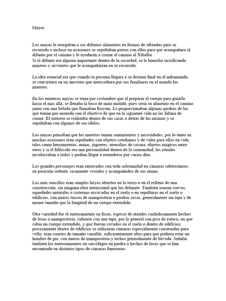 Entierros y rituales mayas antiguos | PDF | Civilización maya | Entierro
