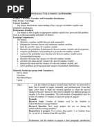 LEARNING ACTIVITY SHEET (LAS) Grade 11 - Statistics and Probability ...
