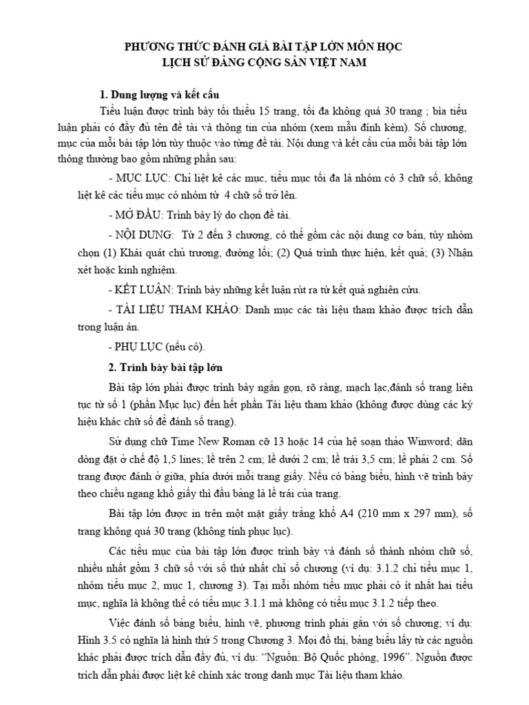 Chủ Đầ Bài Tập Lớn Lsdcsvn | PDF