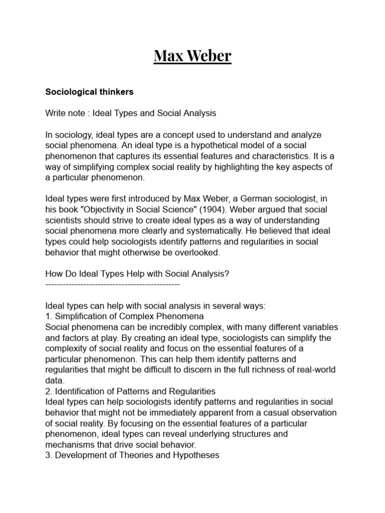 Sociological Thinkers (Max Weber) | PDF