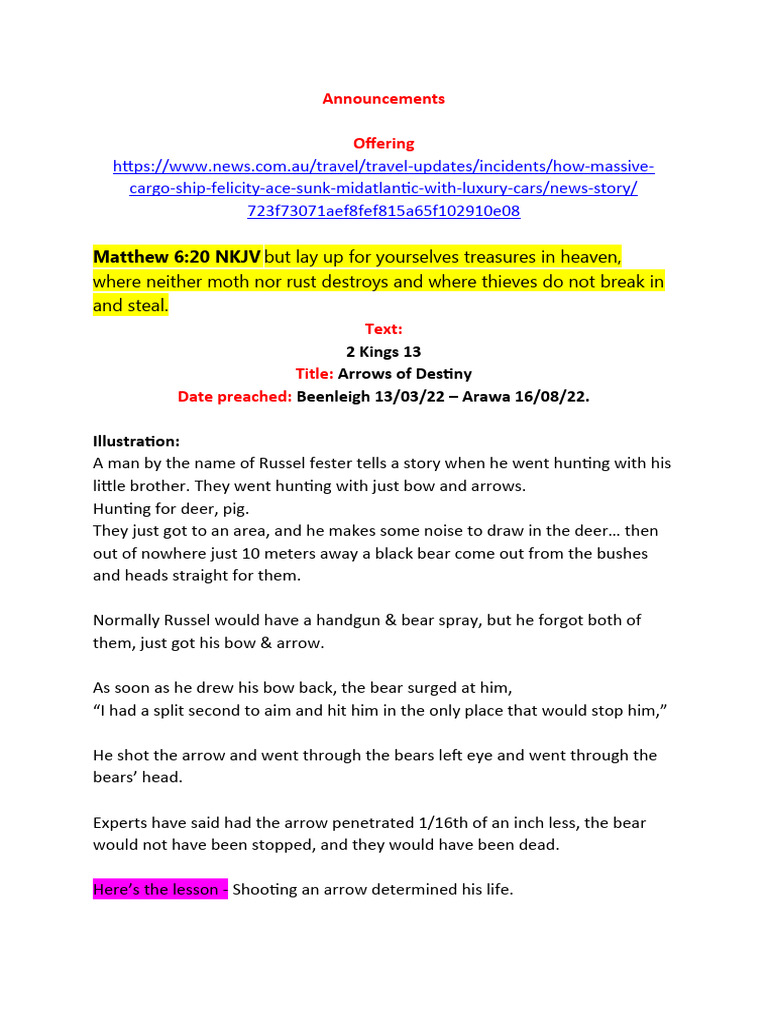 Arrows of Destiny | PDF | Disciple (Christianity) | Books Of Kings