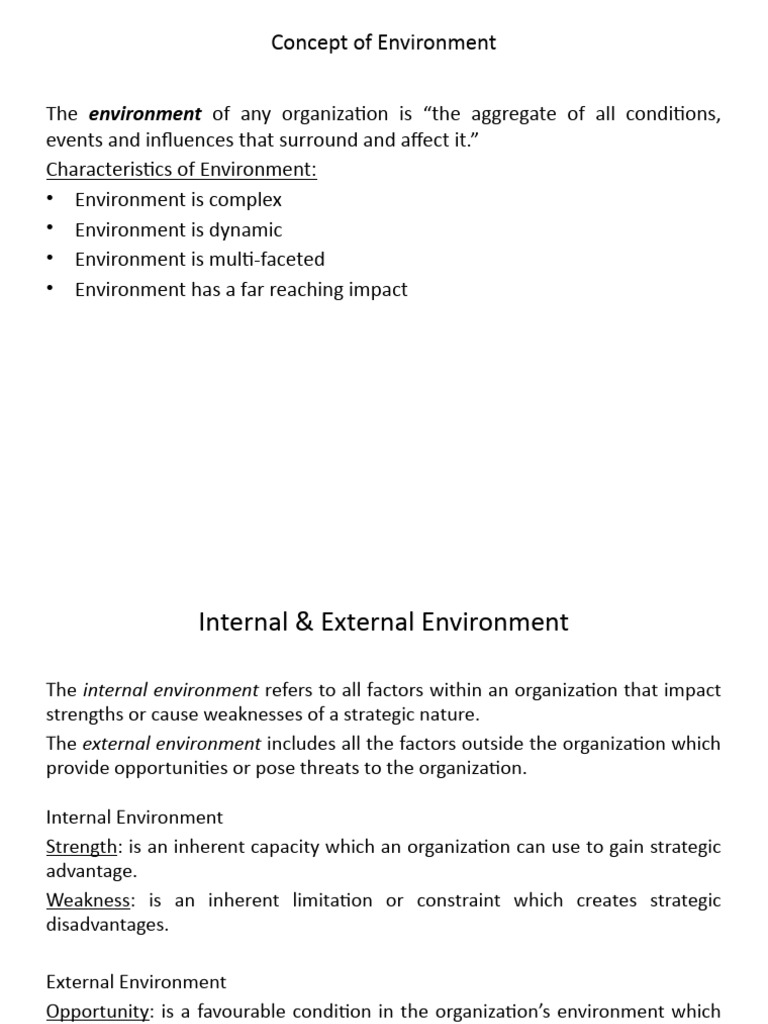 Environmental Analysis | Download Free PDF | Natural Environment | Swot ...