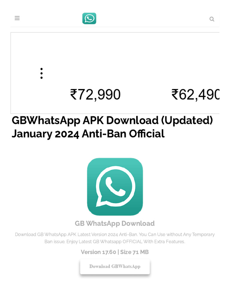 Gbwhatsapp Apk Download (Updated) January 2024 Anti-Ban O Cial | PDF ...