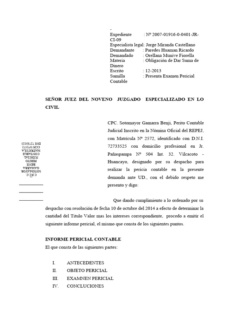265924906-Modelo-Informe-Pericial 2024 | Descargar gratis PDF | Pagaré ...