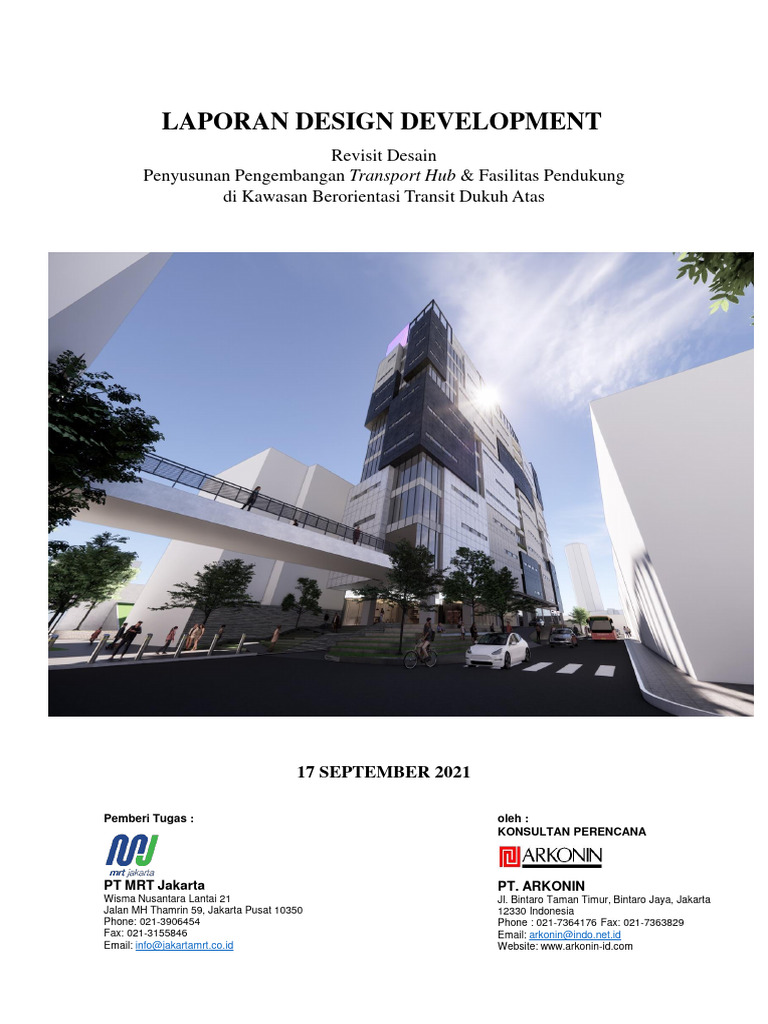Laporan Design Development - Tod Dukuh Atas | PDF