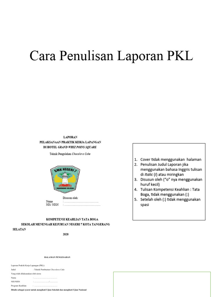 Cara Penulisan Laporan PKL Edit | PDF