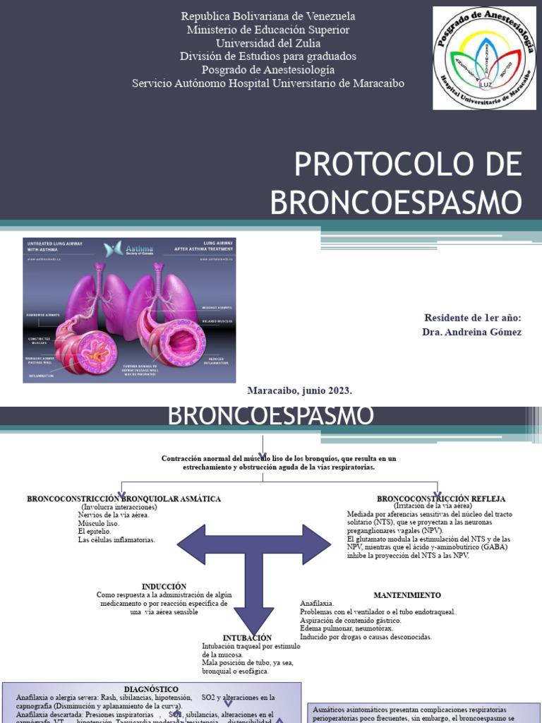 PROTOCOLO DE BRONCOESPASMO ANDREINA GOMEZ FINAL | PDF | Asma | Enfermedades y trastornos