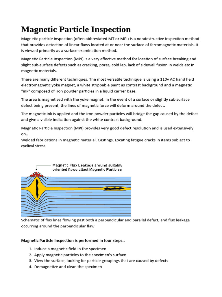 Magnetic Particle Inspection Overview | PDF | Nondestructive Testing ...