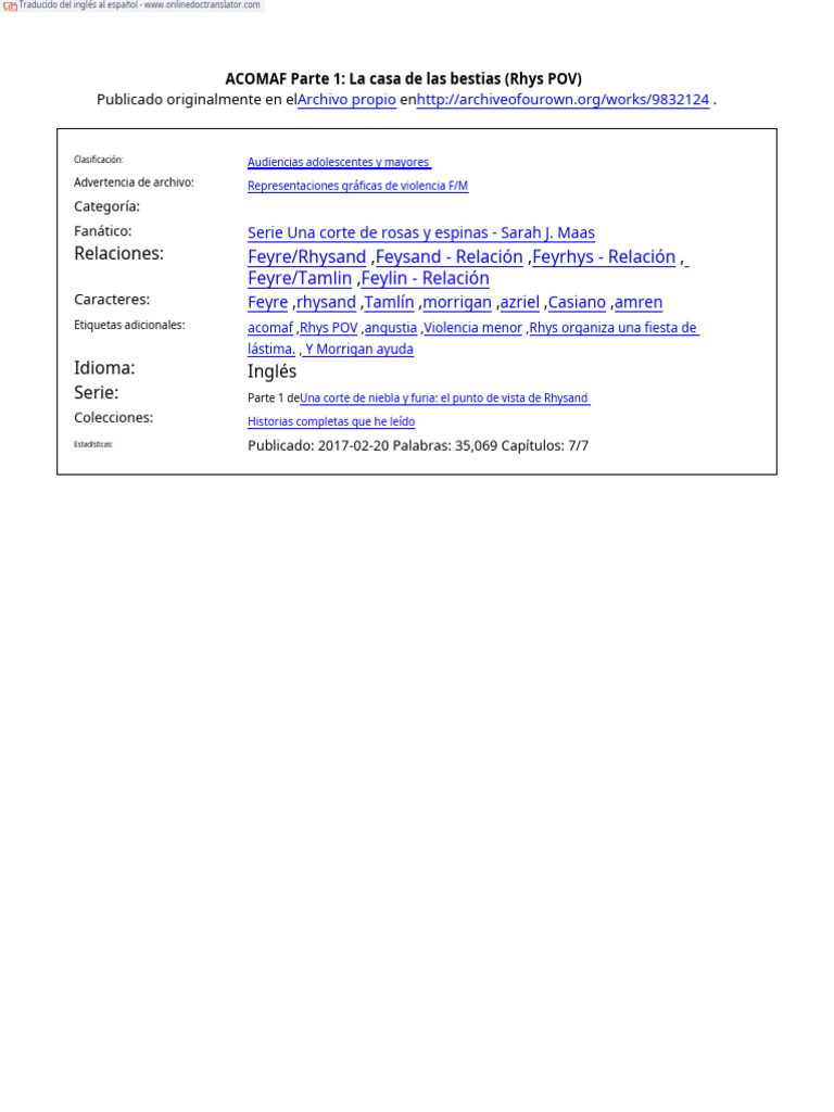 Rhys POV | PDF | Mente