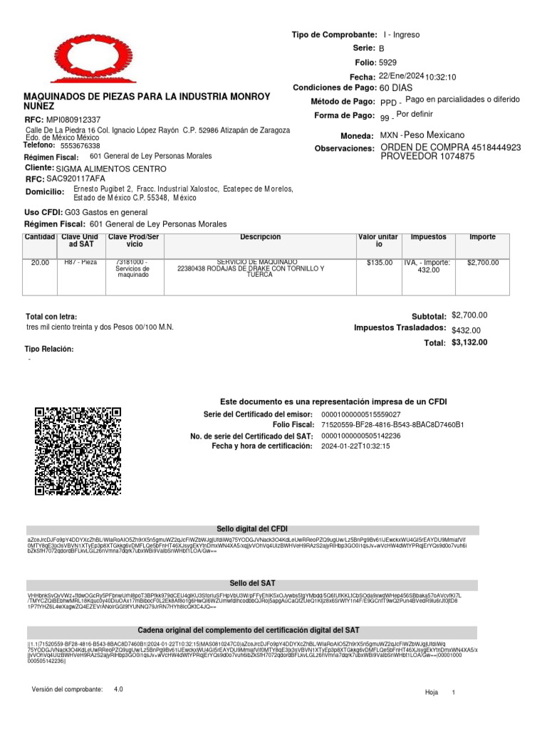 Comprobante de Ingreso CFDI | PDF | Pagos