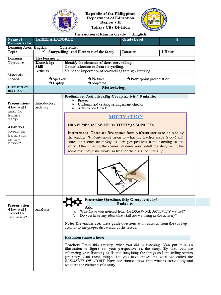 LP - G8 LISTENING SKILL - Storytelling and Elements of The Story | PDF ...