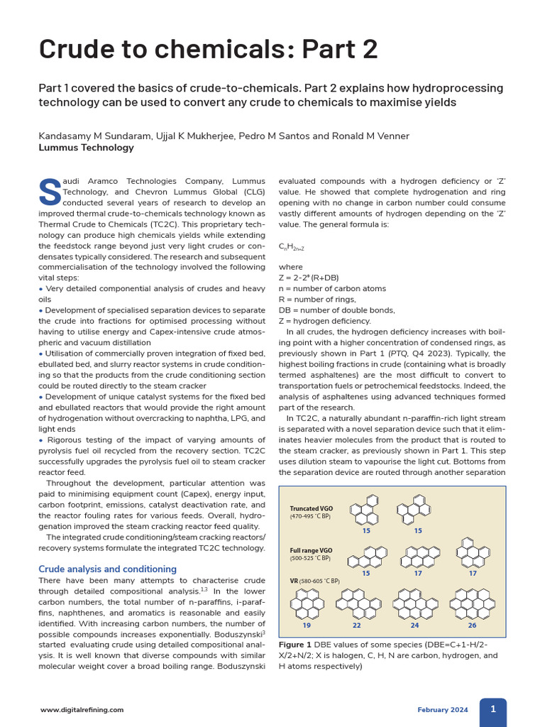 Crude To chemicaGBPs Part 2 | PDF | Cracking (Chemistry) | Petroleum