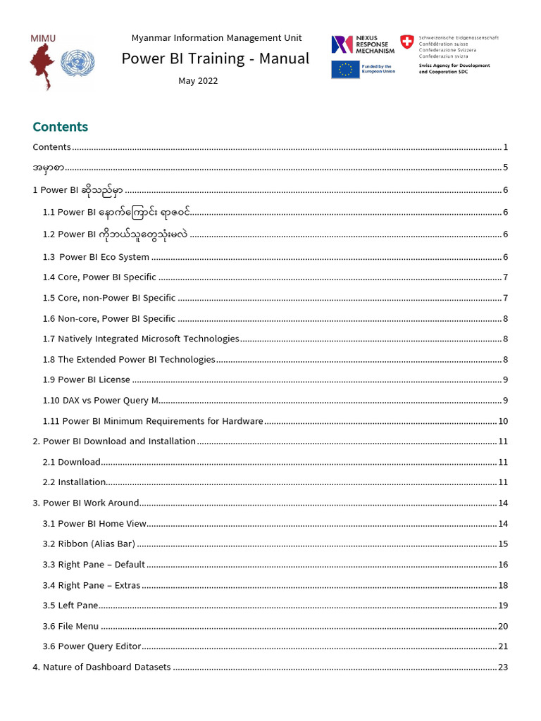MIMU PowerBI UserManual May2022 | PDF | Microsoft Software | Computer Engineering