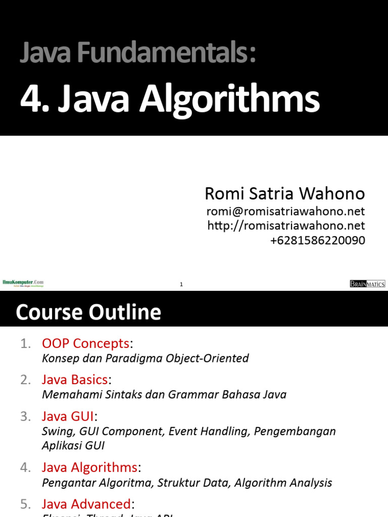 Romi Java 04 Algorithms October2013 | PDF | Mathematical Logic | Information Retrieval