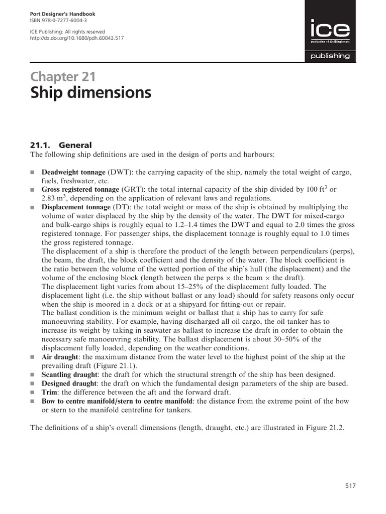 Carl A. Thoresen Port Designers Handbook, 3rd Edition - Ship Dimensions ...