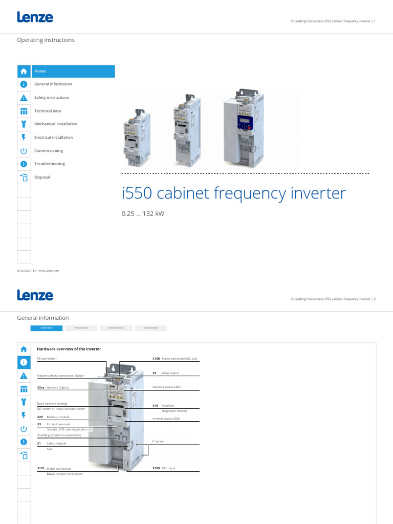 BA - I550 Cabinet 0.25-132kW - EN | PDF