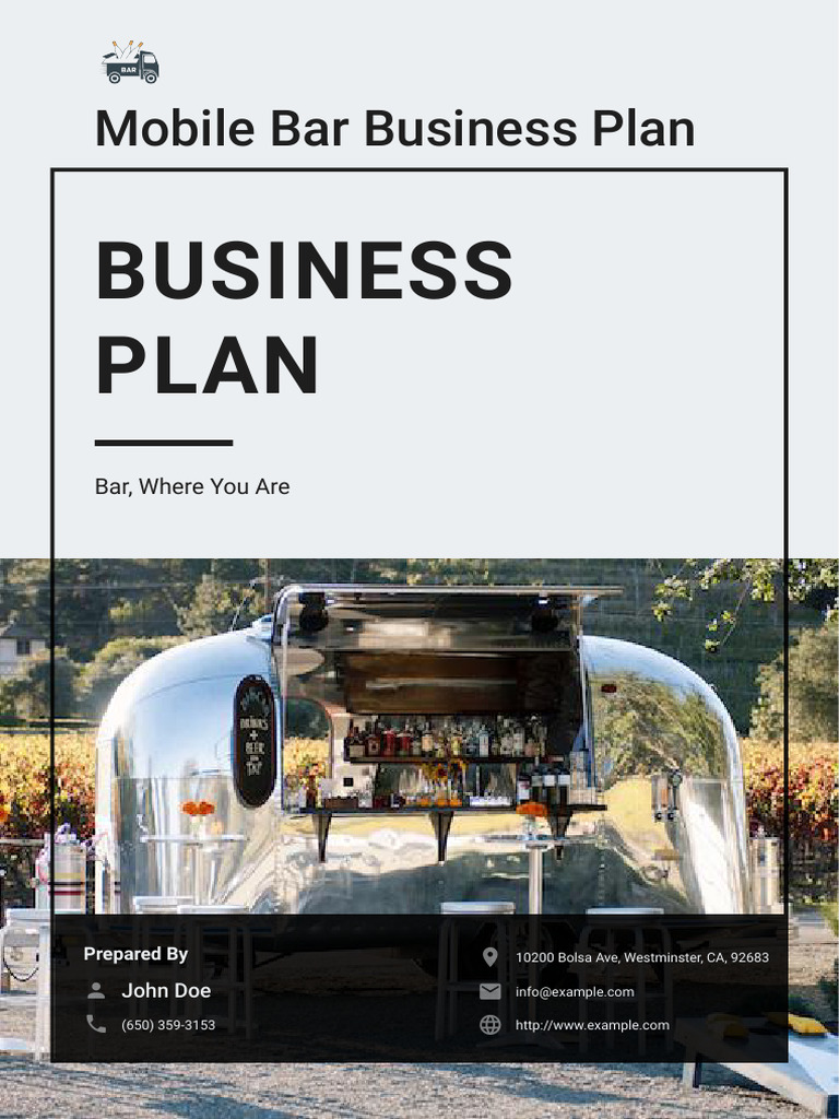 Mobile Bar Business Plan Overview | PDF | Drink | Marketing