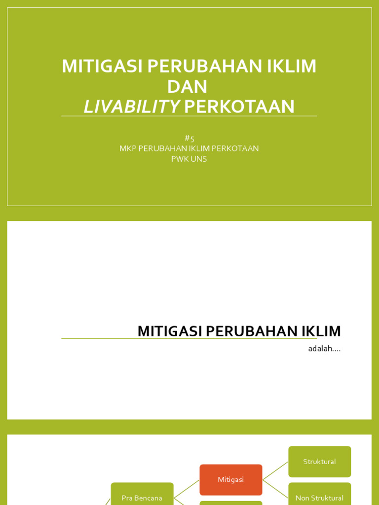 Mitigasi Perubahan Iklim Dan Livability Perkotaan | PDF | Pengelolaan Keuangan & Uang | Sains ...