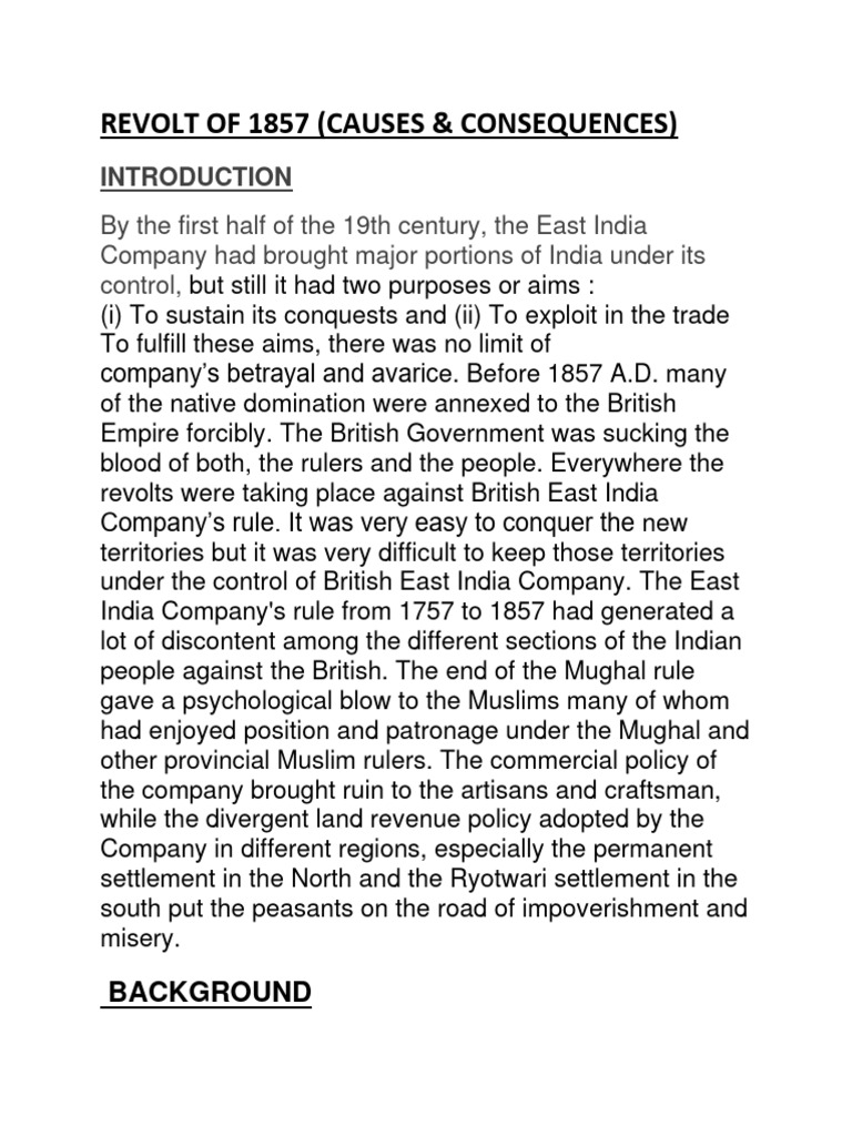 Revolt of 1857 | PDF | Indian Rebellion Of 1857 | British Raj