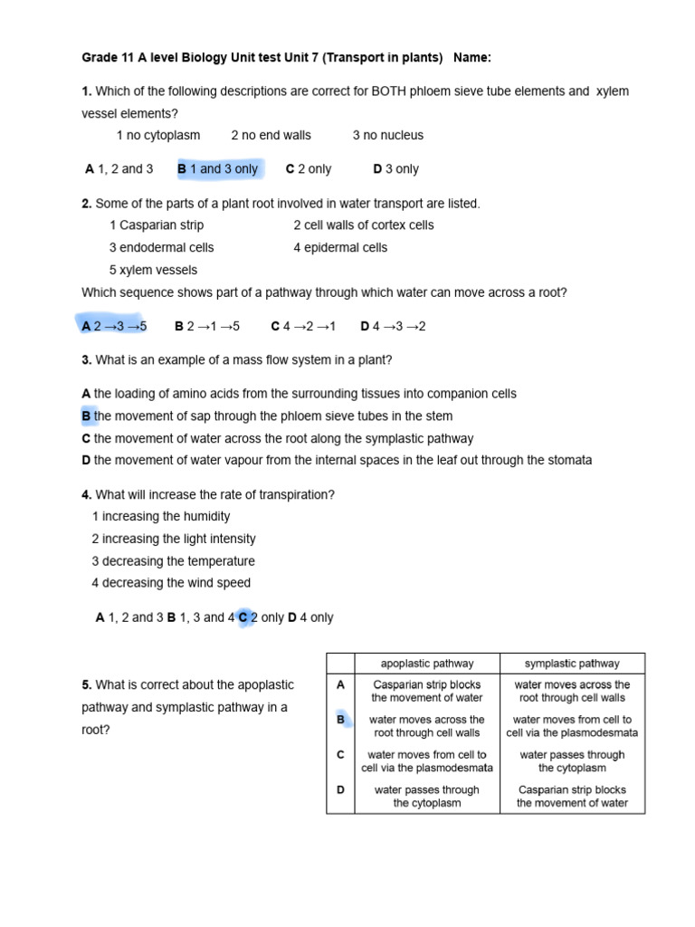 1706509306-Practice Question Grade 11 Unit 7 | PDF | Science & Mathematics