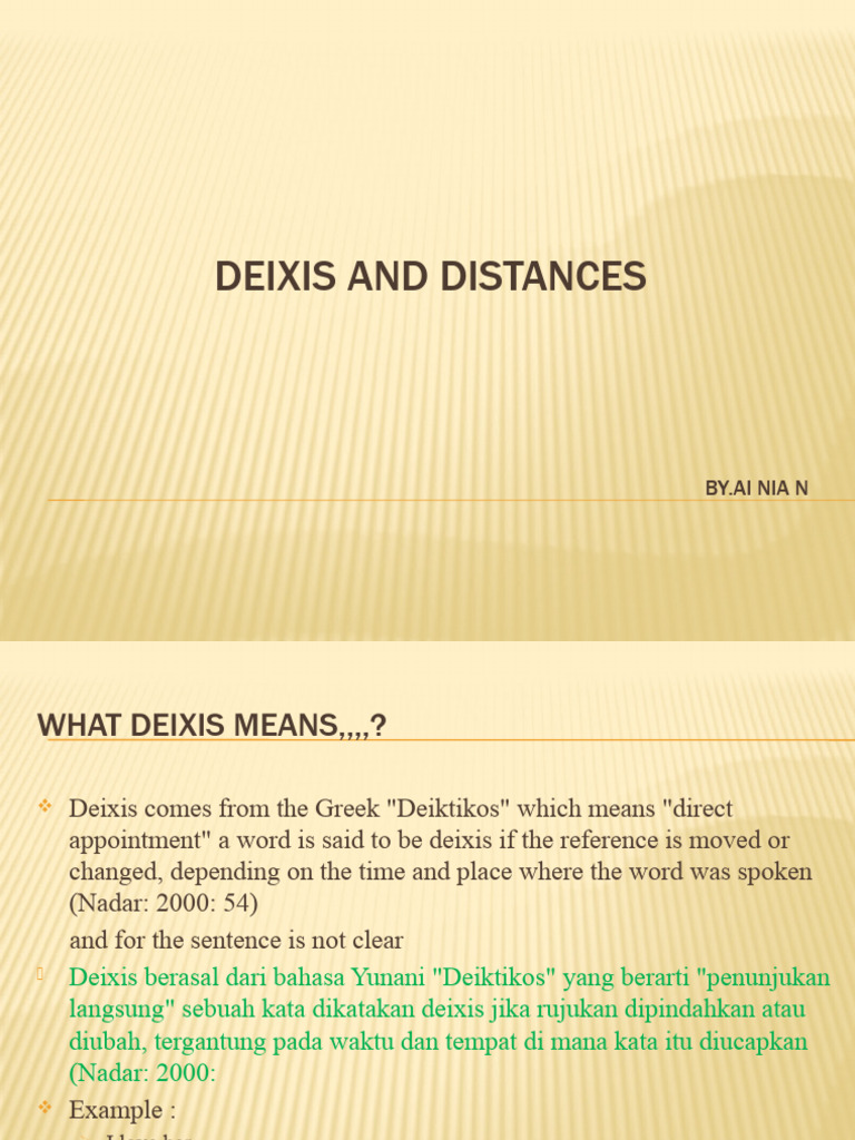 Understanding Deixis and Distance | PDF | Philosophy