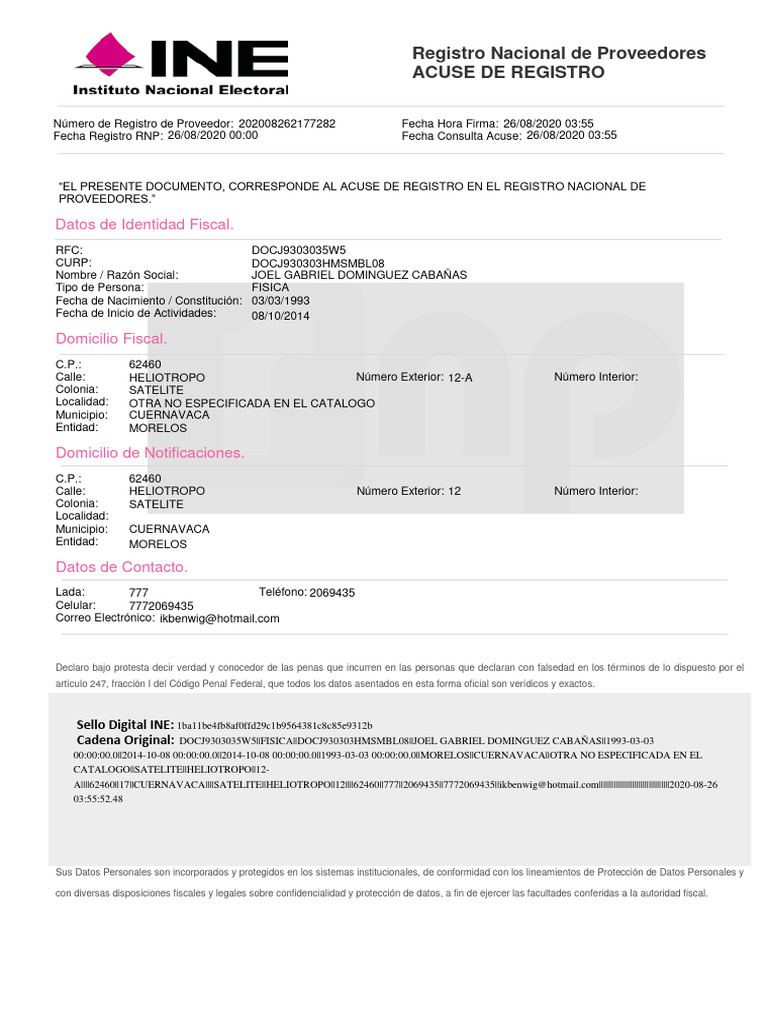 Acuse Registro | PDF | Gobierno | Justicia