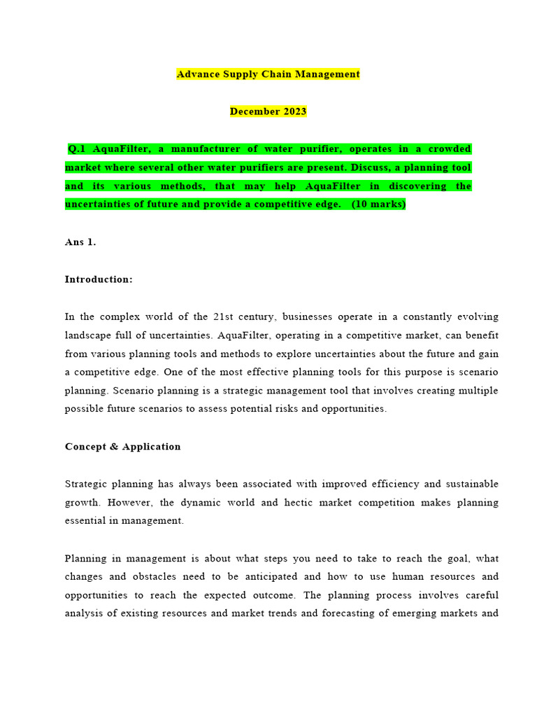 Advance Supply Chain Management ALS | PDF | Supply Chain | Procurement