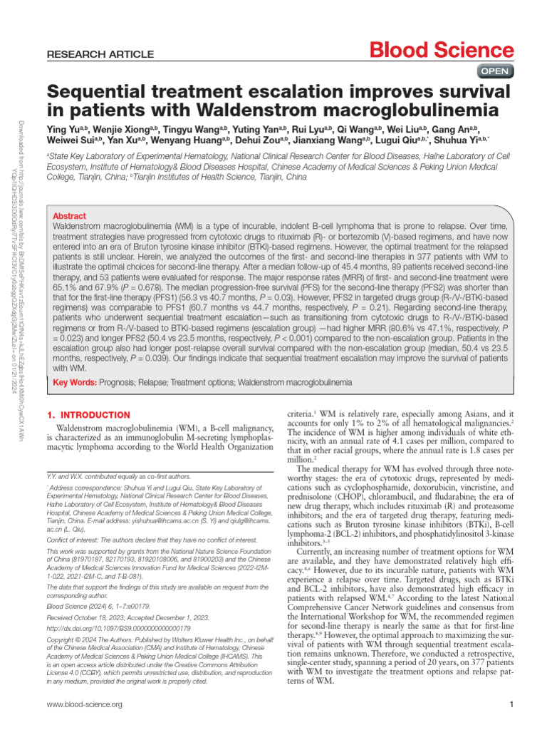 Sequential Treatment Escalation Improves Survival.7 | PDF | Therapy ...