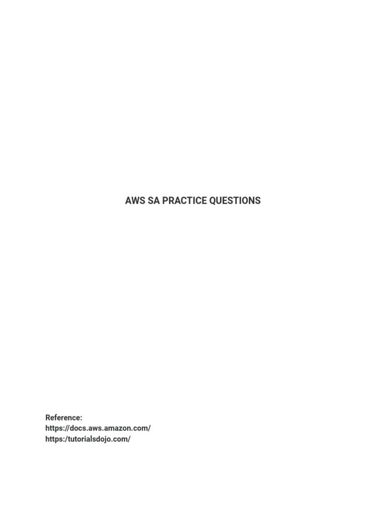 AWS SA Practice Questions (Basic Cloud Concepts) | PDF | Amazon Web ...