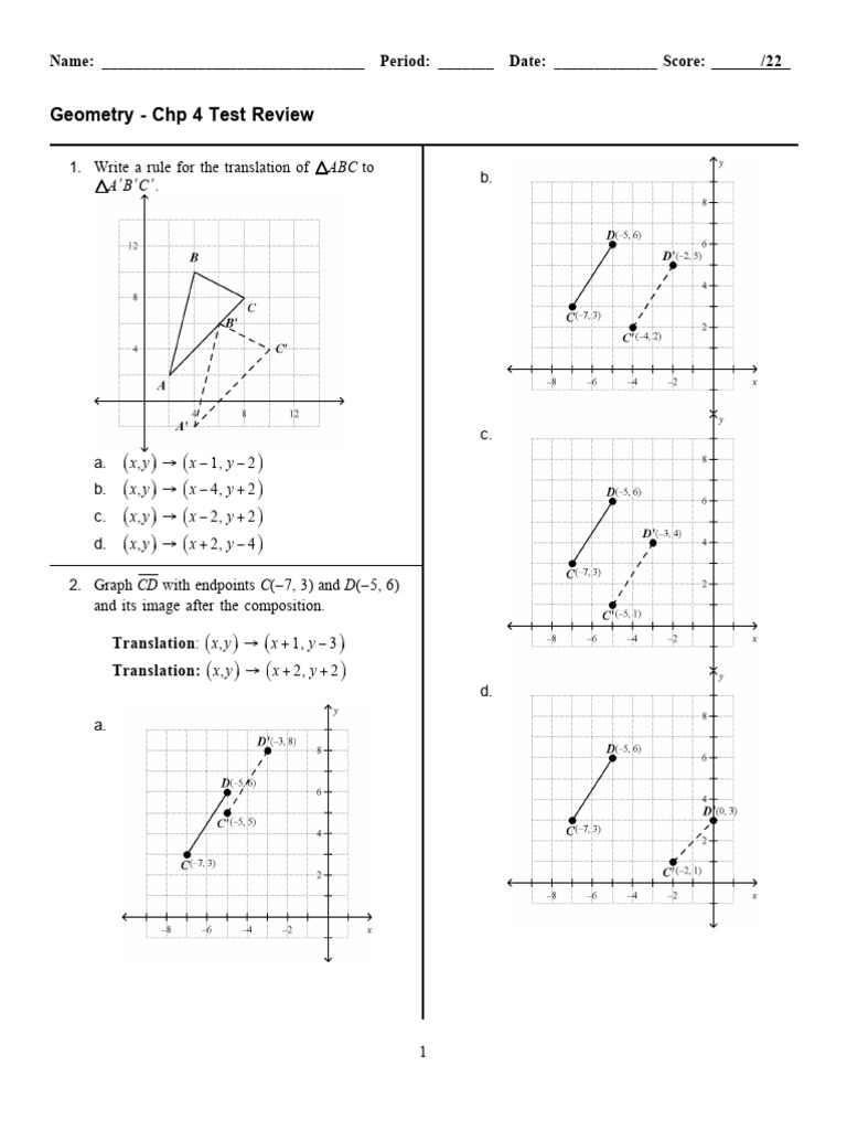 Geometry CHP 4 Test Review | PDF | Functions And Mappings ...