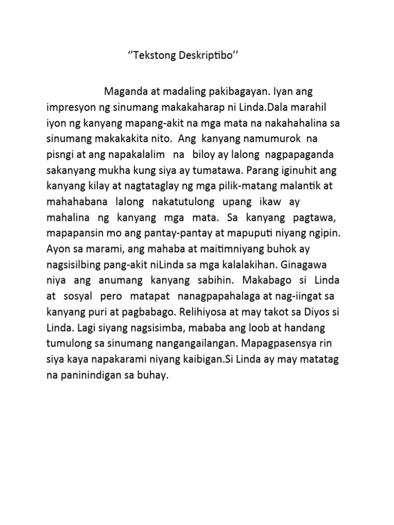 Tekstong Deskriptibo | PDF
