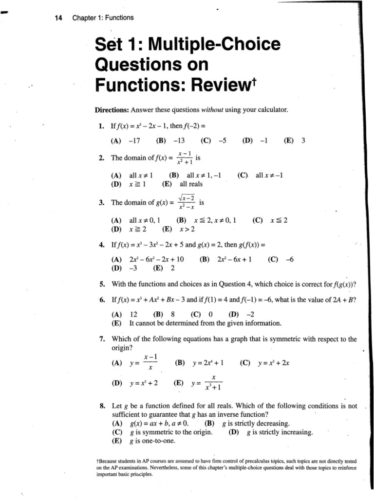 BC Diagnostic Pract | PDF | Function (Mathematics) | Monotonic Function