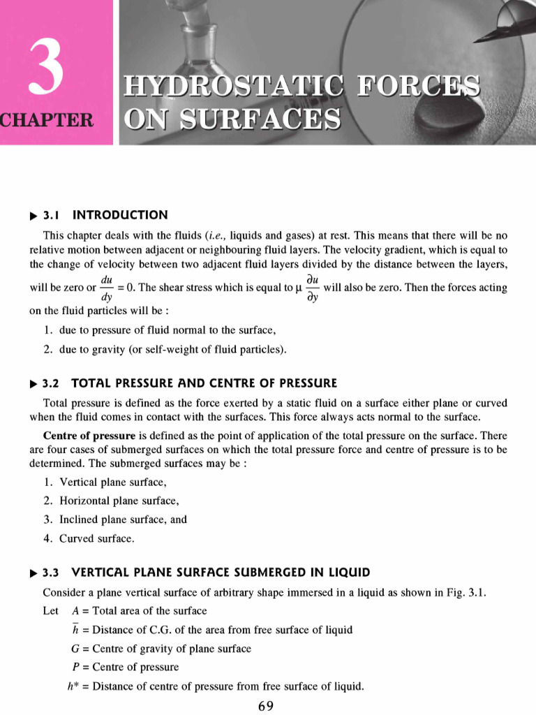 Hydrostatic Forces On Surfaces | PDF