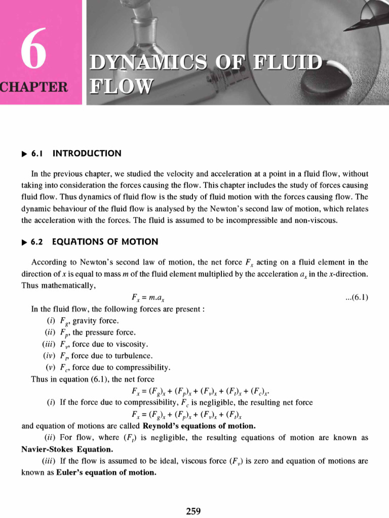 Dynamics of Fluid Flow | PDF