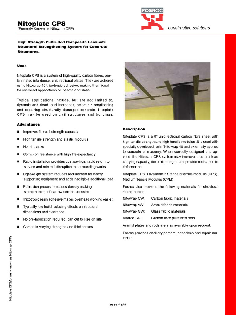 TDS Nitoplate CPS Lamitaion | PDF | Strength Of Materials | Materials ...