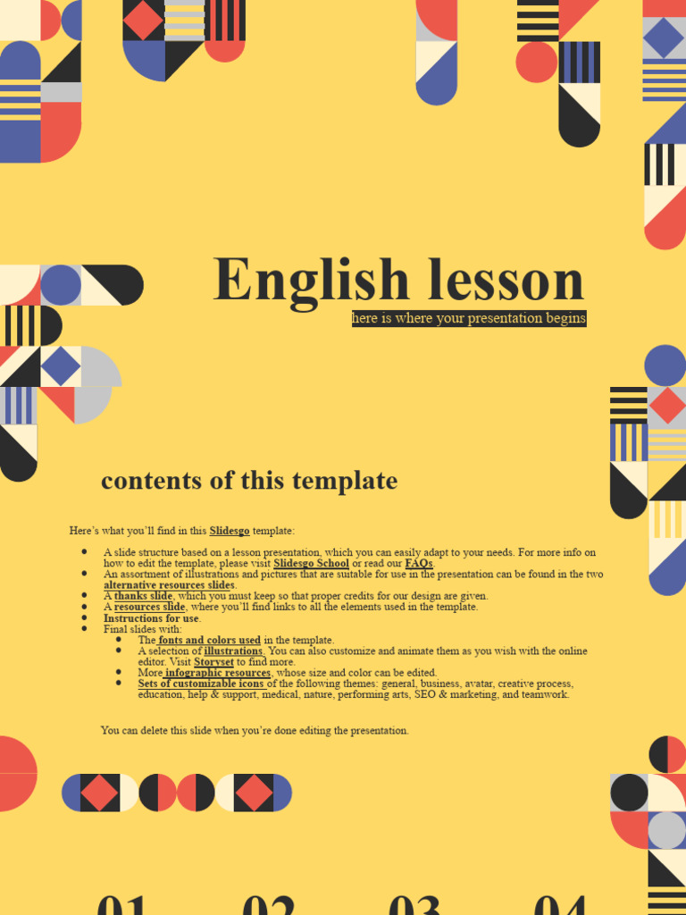 English Lesson Presentation Template | PDF | Planets | Planets In Astrology