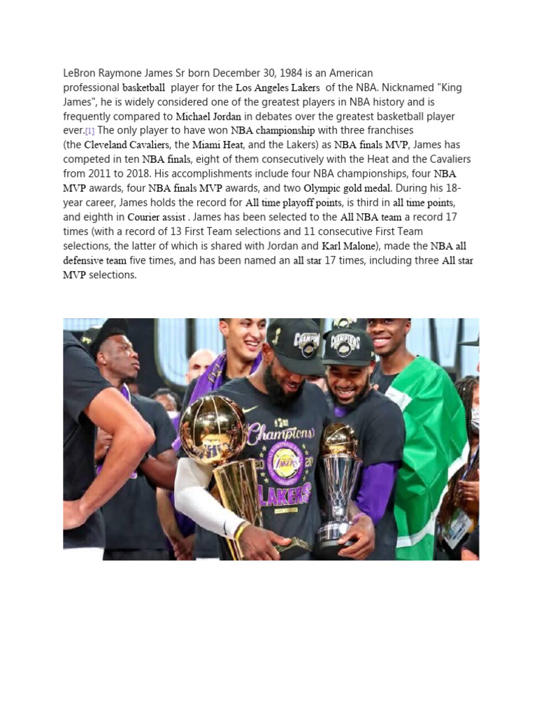 LeBron James: NBA Career Overview | PDF | Sports & Recreation