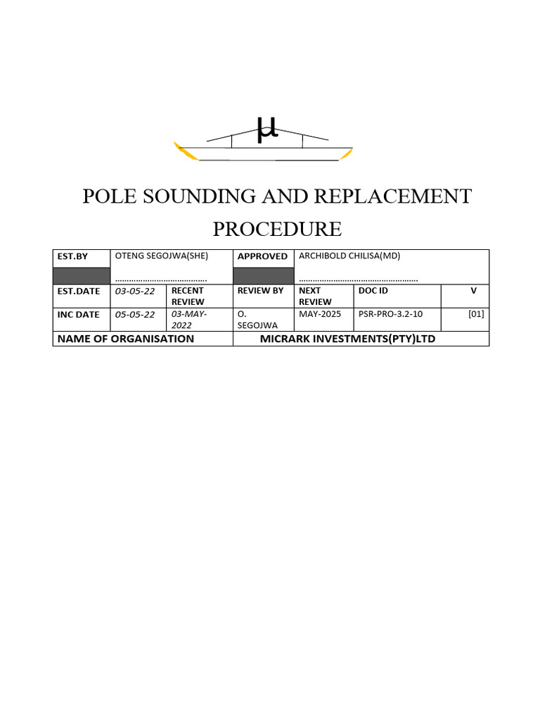 Pole Sounding and Replacement Procedure | PDF